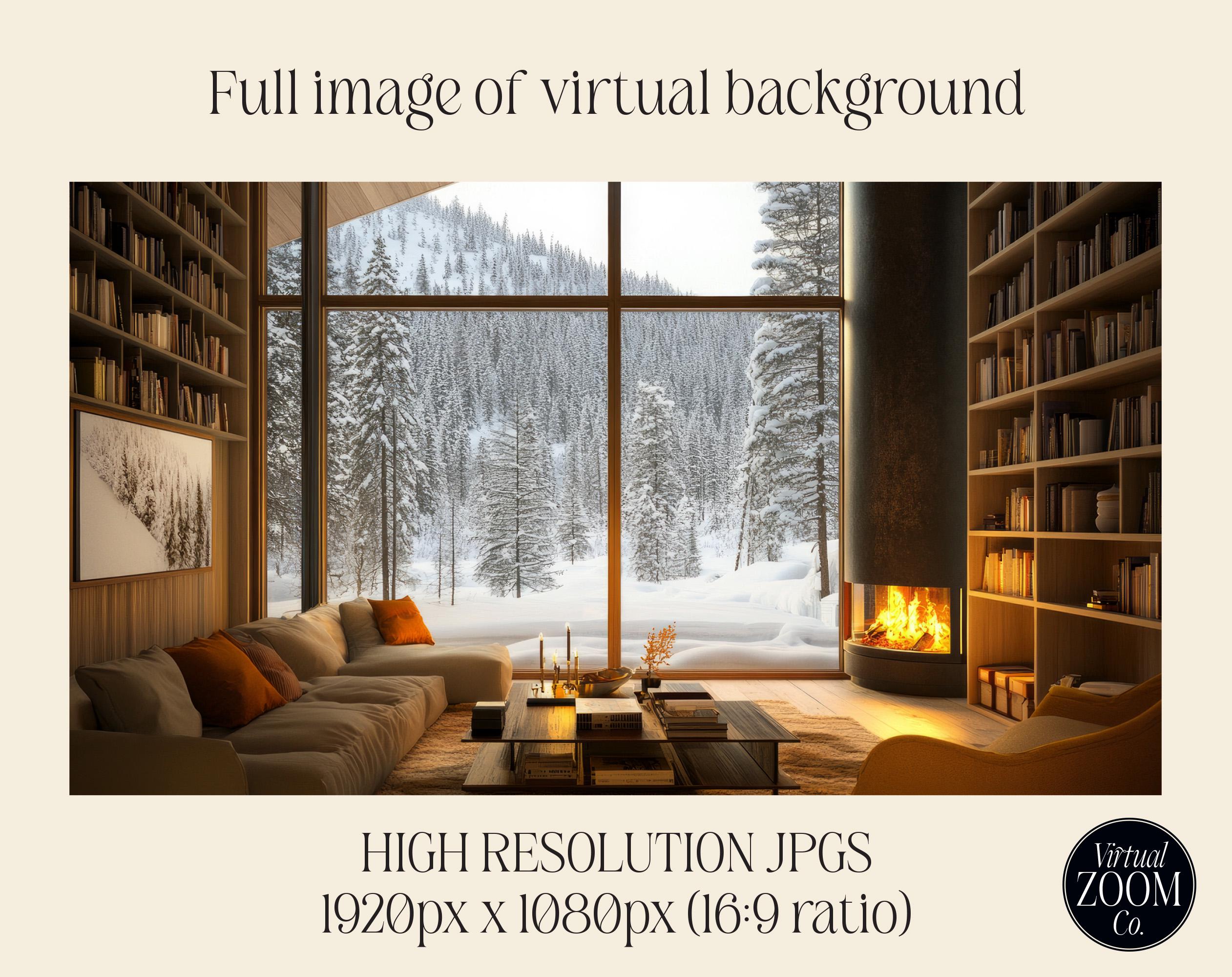 Zoom Background Winter Home Virtual Background Winter Digital ...