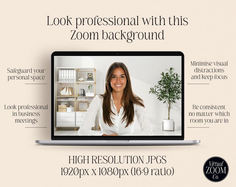 Zoom Background Neutral Home Office Professional Zoom Background ...