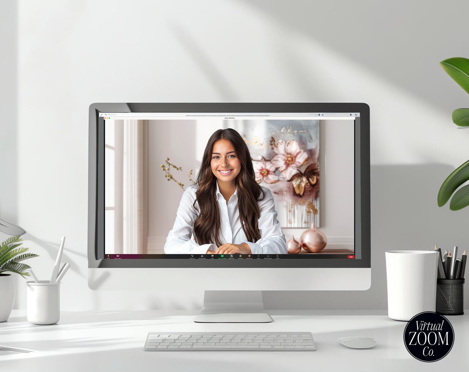 Zoom Background Professional Zoom Background Luxury Home Rose Gold Zoom ...