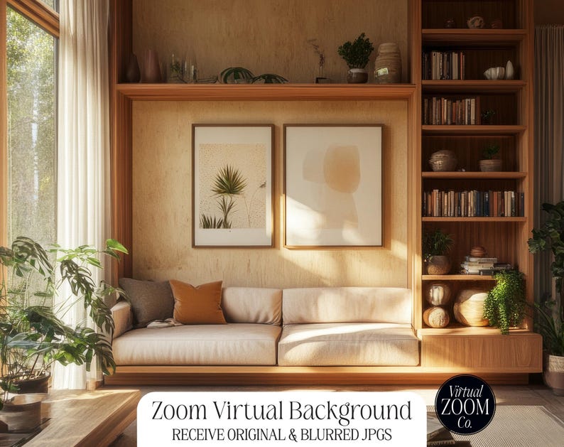 Zoom Background Wall Art Family Room Professional Home Zoom Virtual ...