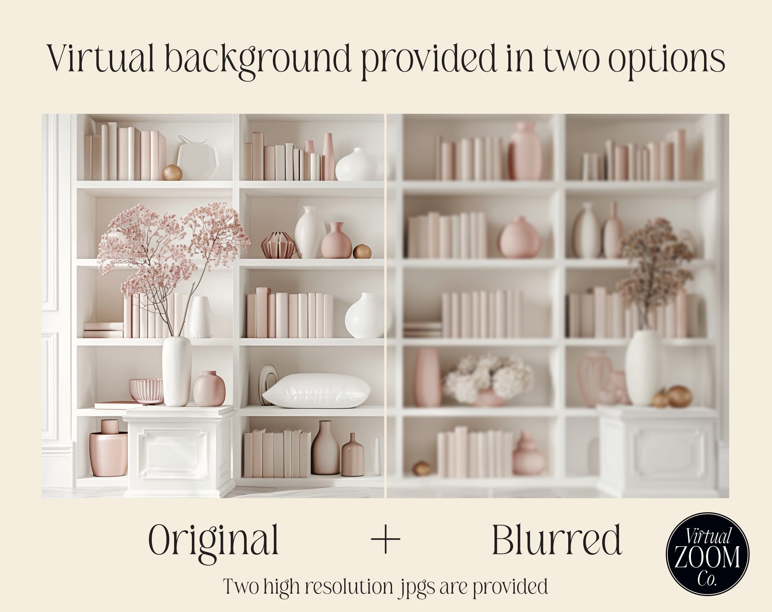 Zoom Background Pink Bookshelf Virtual Background Bookshelf for Zoom ...