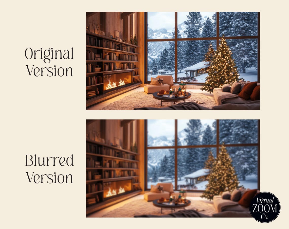 Zoom Background Winter Home Virtual Background Winter Digital ...
