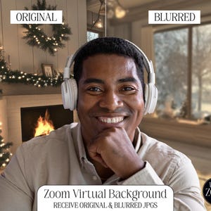 Zoom Background Winter Home Virtual Background Christmas Zoom Digital ...