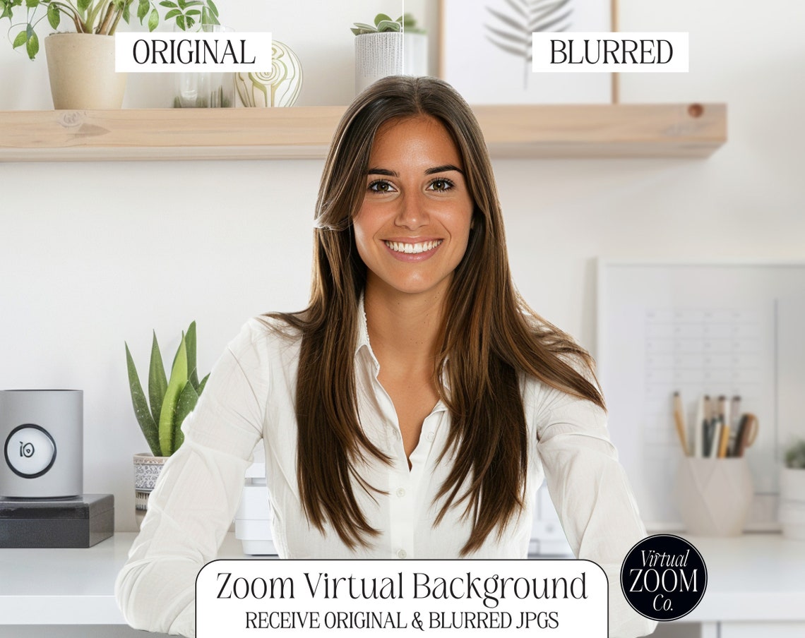 Zoom Background, Home Office With Plants, Professional Zoom Background ...