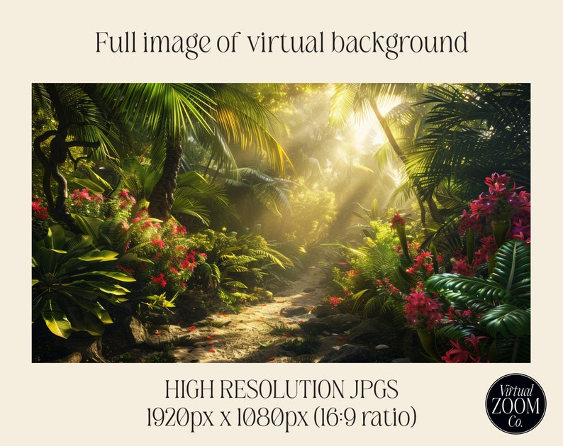 Zoom Background Nature Image Tropical Oasis Tropical Flower Jungle ...