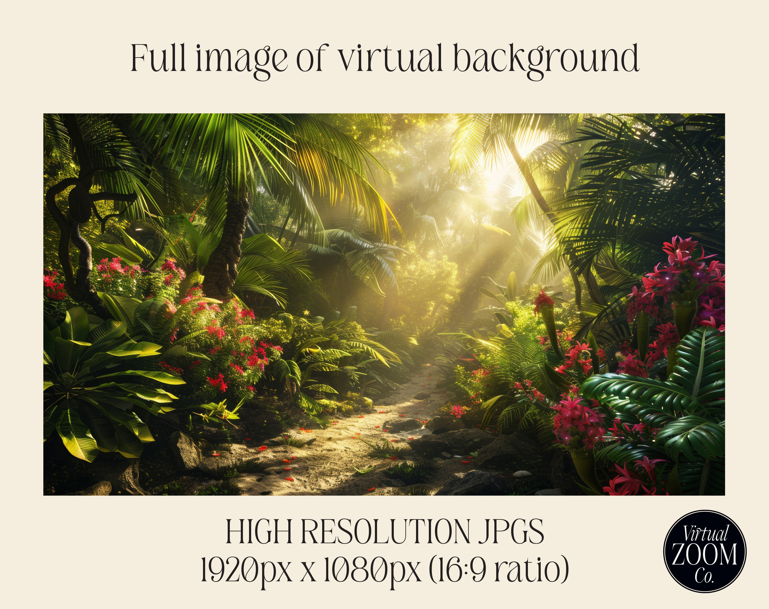 Zoom Background Nature Image Tropical Oasis Tropical Flower Jungle ...