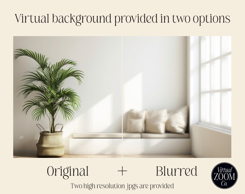 Zoom Background Calming Home Zoom Window Seat Neutral Home Virtual ...