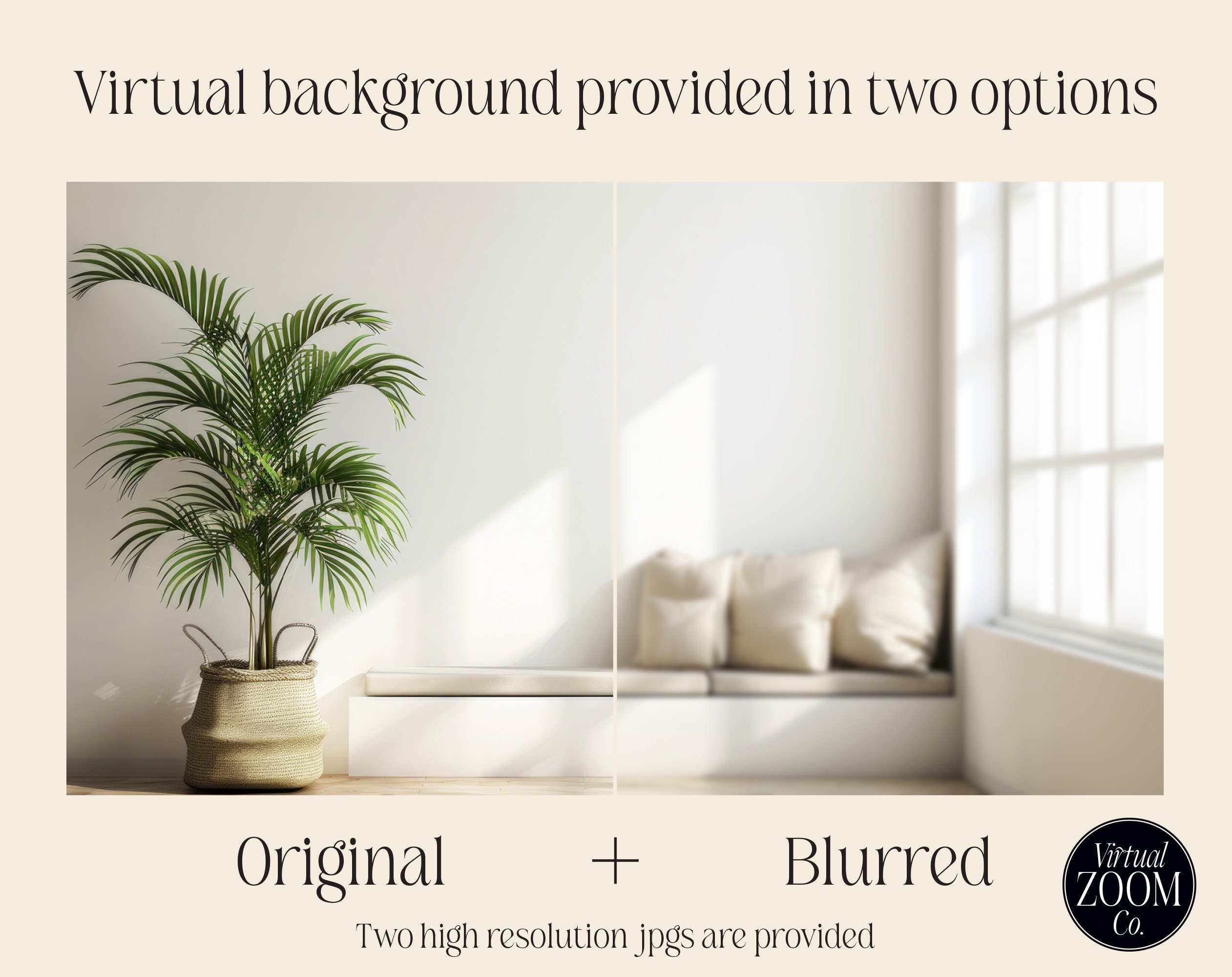 Zoom Background Calming Home Zoom Window Seat Neutral Home Virtual ...