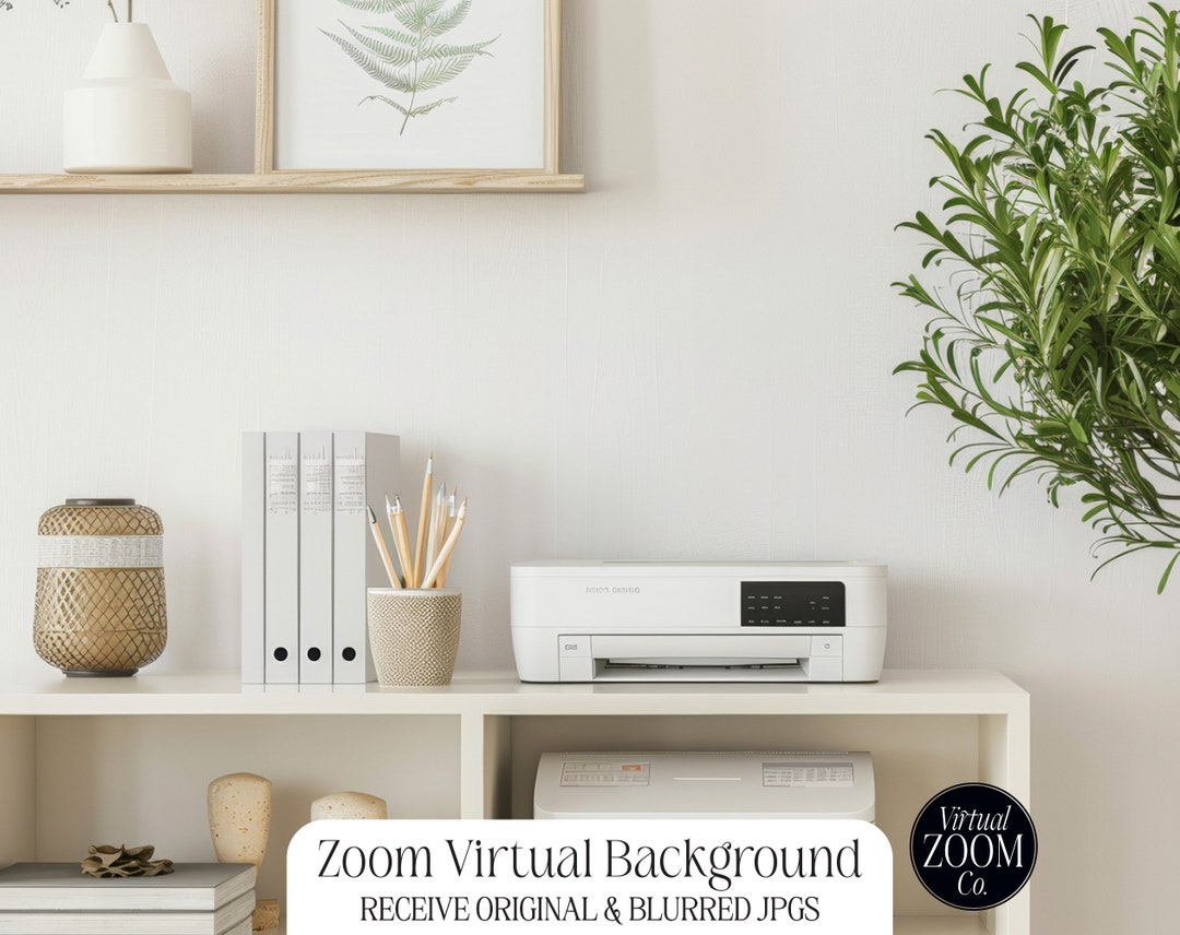Zoom Background Home Office With Plants Professional Virtual Background ...