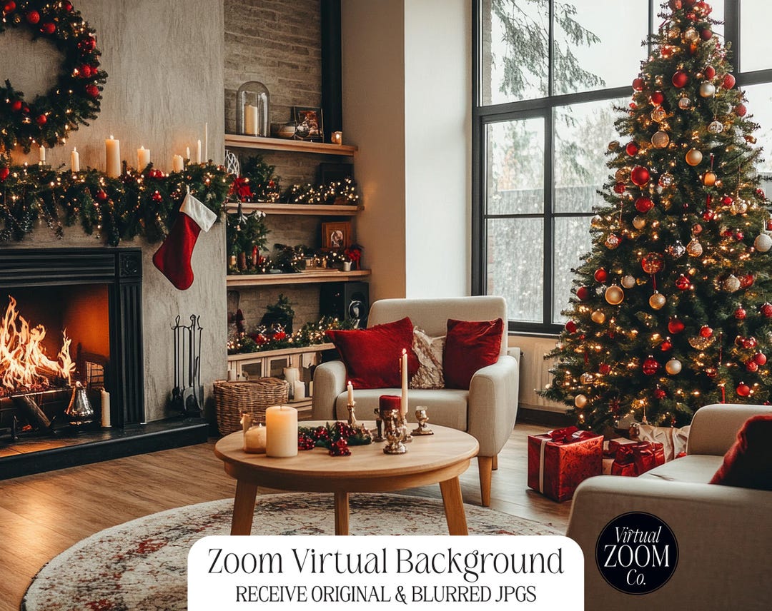 Zoom Background Festive Home Zoom Christmas Zoom Winter Home Virtual ...