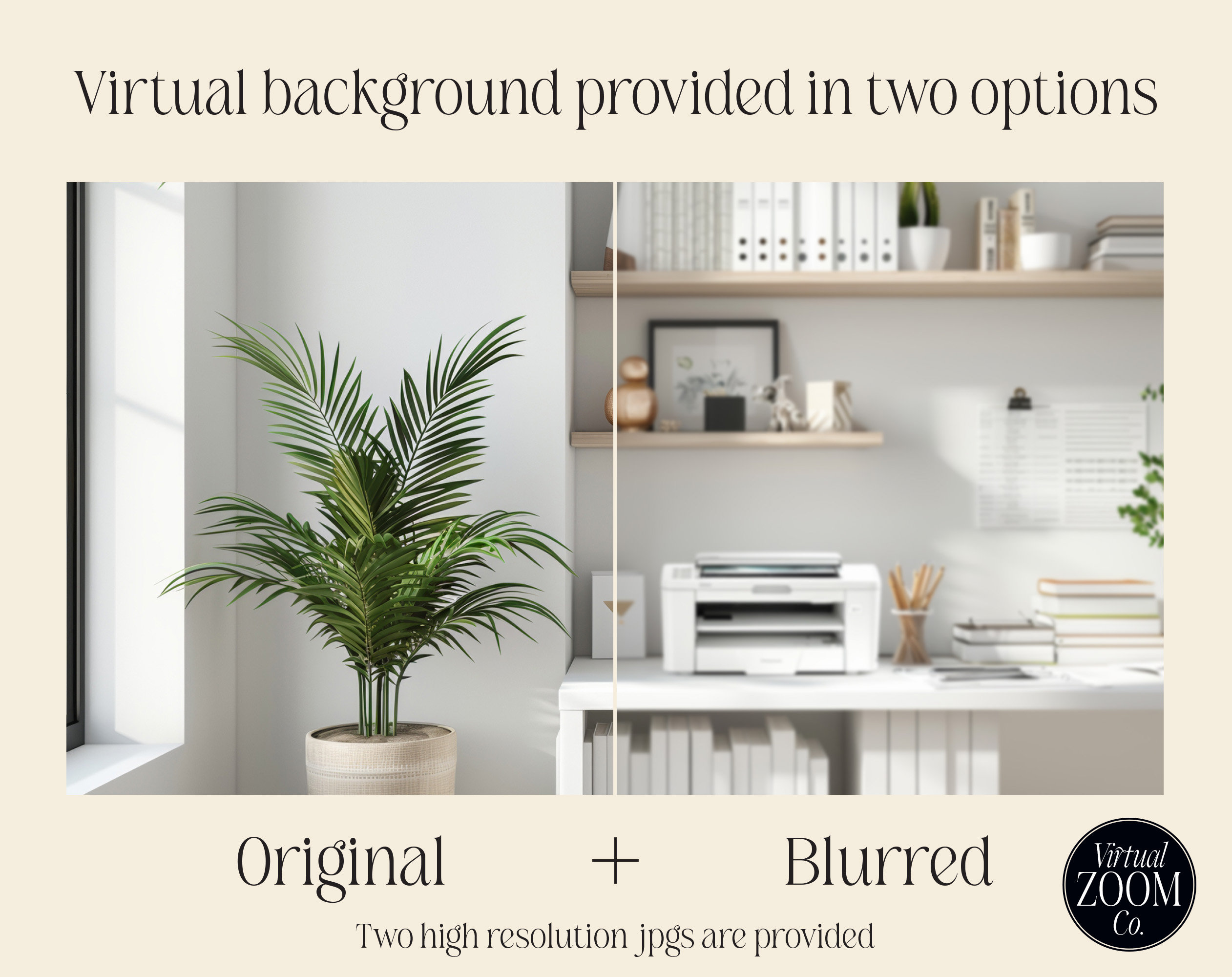 Zoom Background Home Office With Plants Professional Realistic Home ...