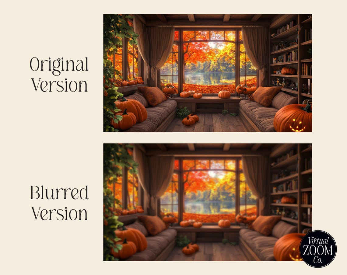 Zoom Background Cabin With Pumpkins Virtual Background Fall Trees Zoom ...