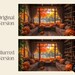Zoom Background Cabin With Pumpkins Virtual Background Fall Trees Zoom ...