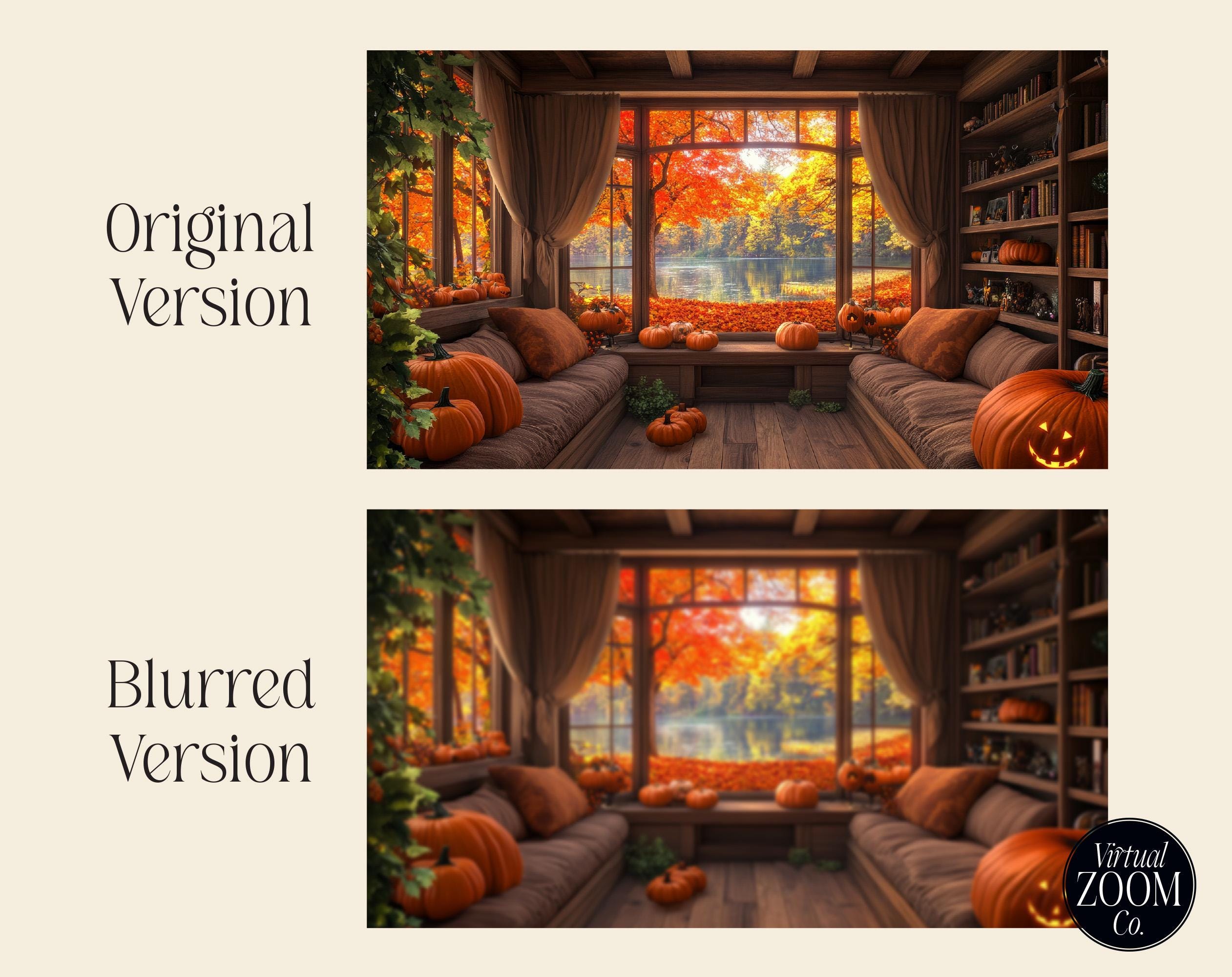 Zoom Background Cabin With Pumpkins Virtual Background Fall Trees Zoom ...