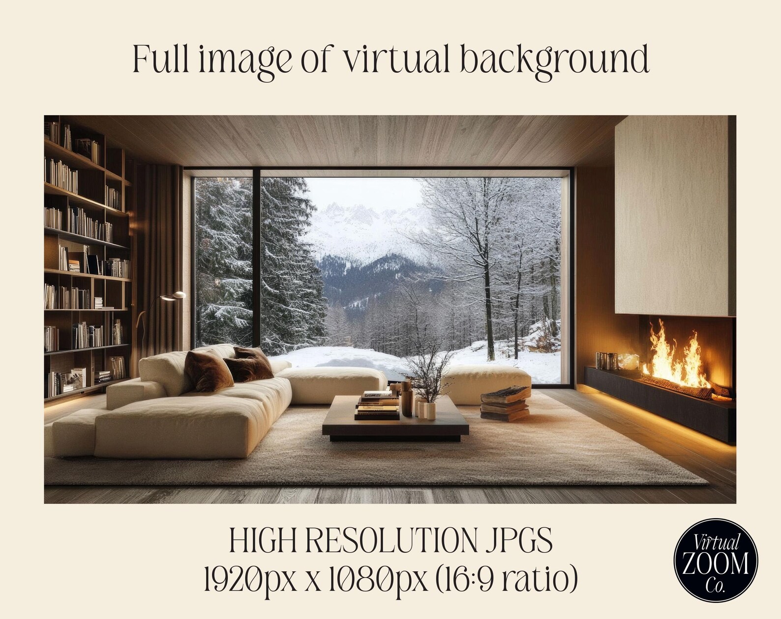 Zoom Background Winter Home Virtual Background Winter Digital ...
