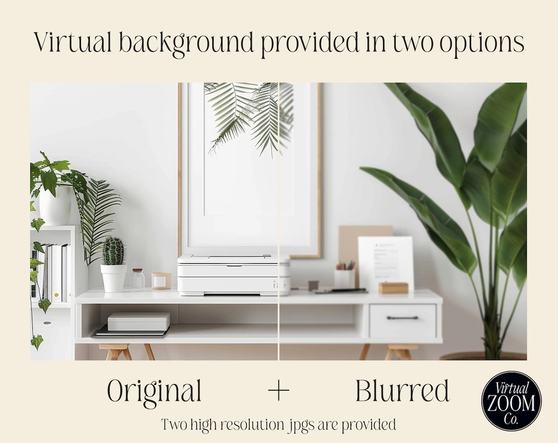 Zoom Background, Professional Zoom Background, Home Office With Plants ...