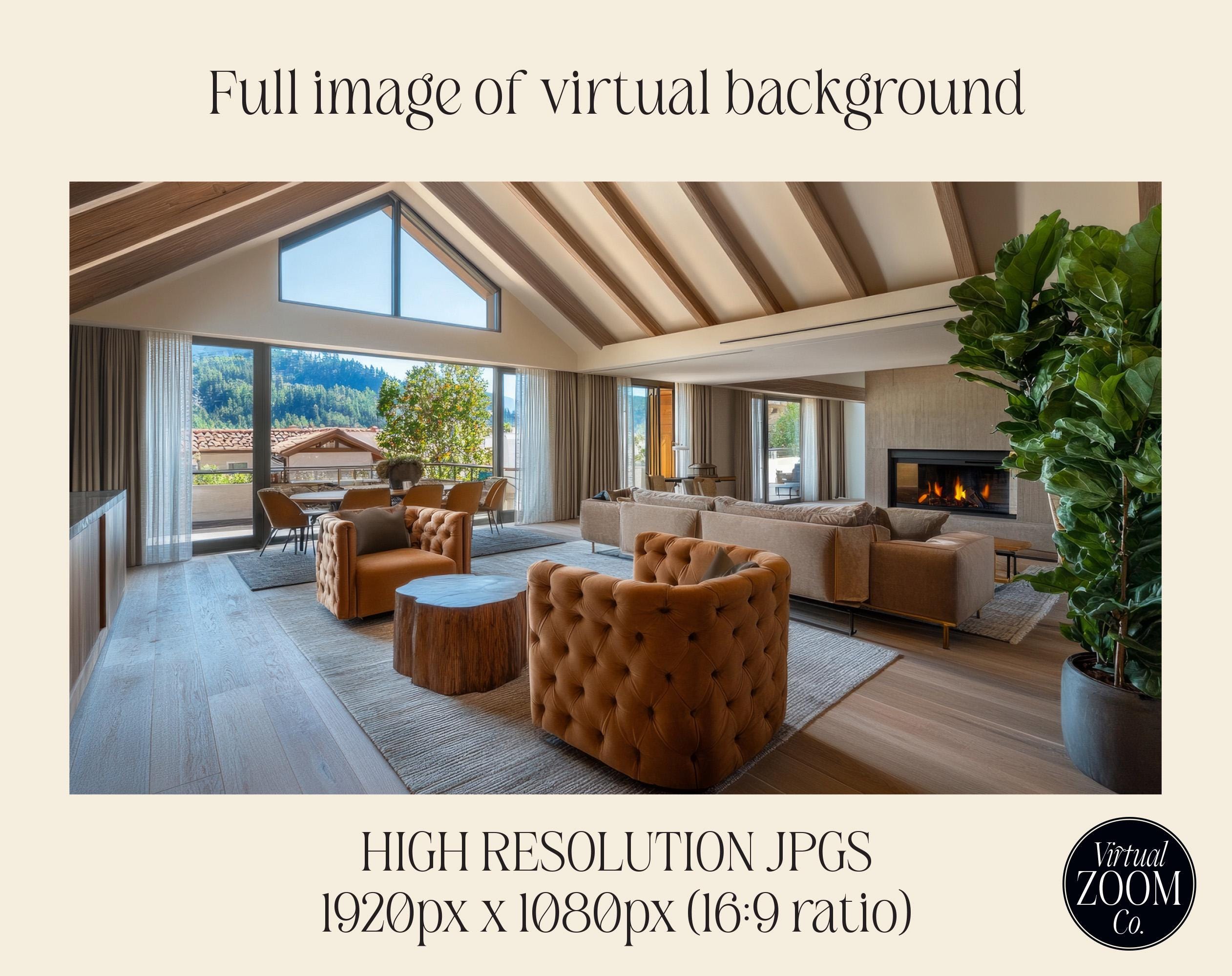 Zoom Background Family Room Professional Zoom Background Timber Home ...