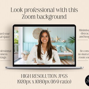 Zoom Background Coastal Beach Boho Home Beach House Zoom Background ...