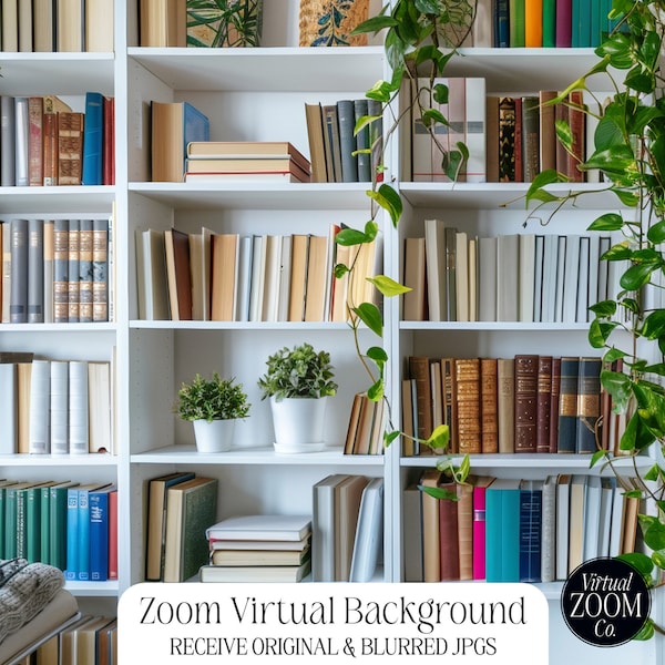 Microsoft Teams Background Bookshelf - Etsy