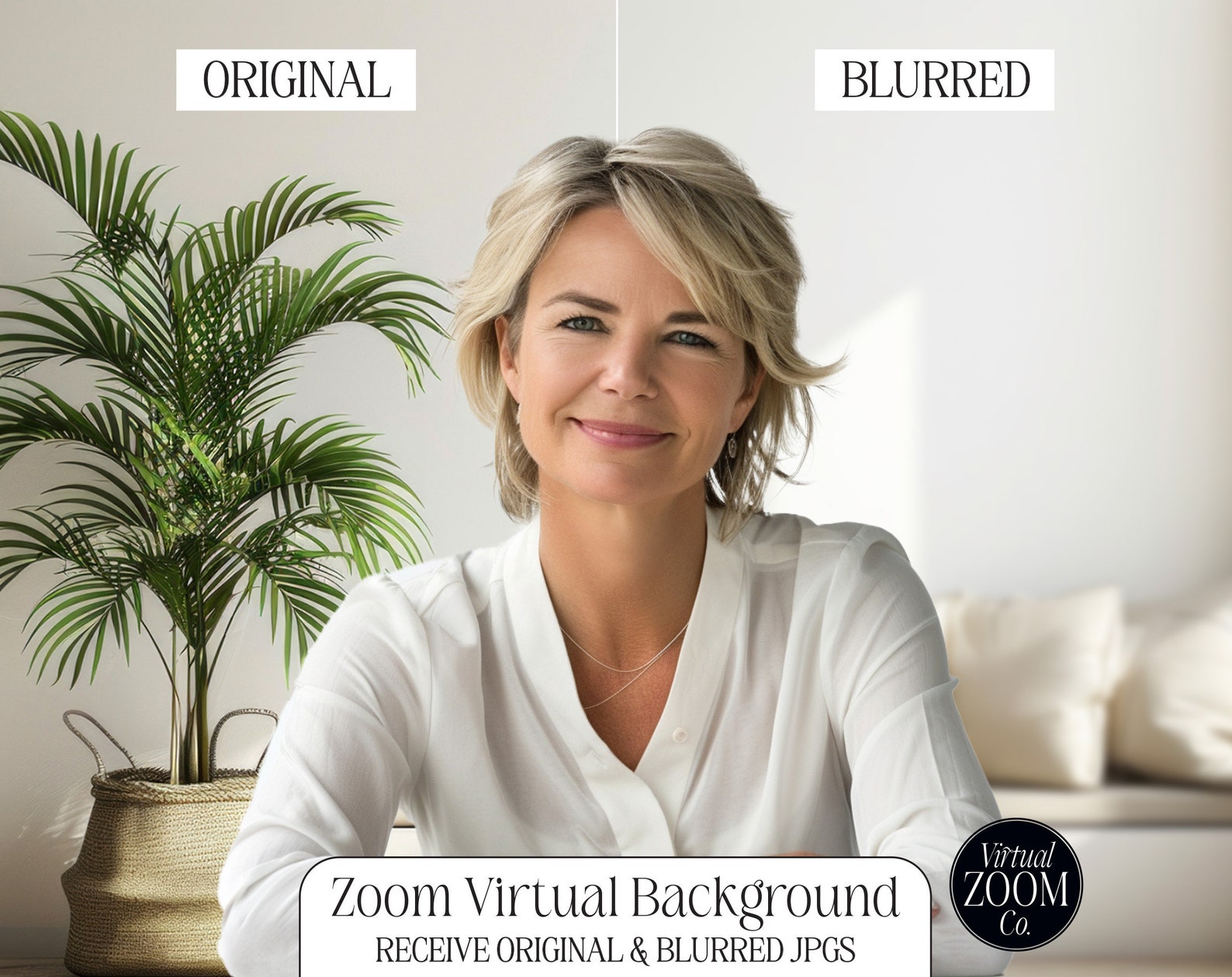 Zoom Background Calming Home Zoom Window Seat Neutral Home Virtual ...