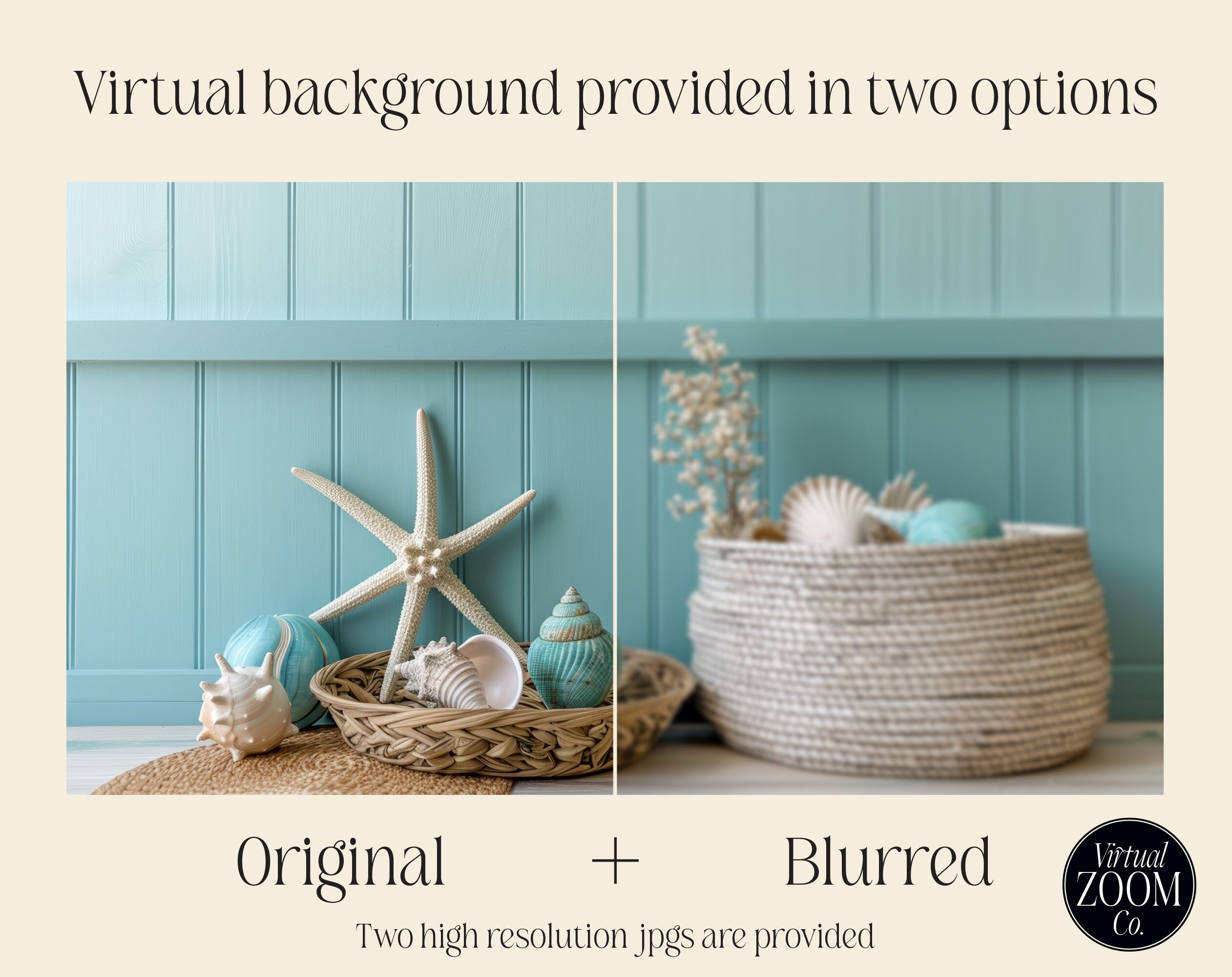 Zoom Background Coastal Beach Zoom Boho Home Beach House Zoom Virtual ...