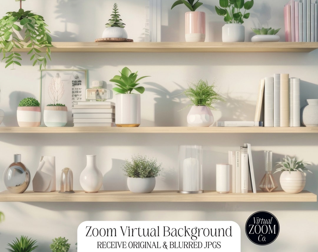 Zoom Background Indoor Plants Zoom Meeting Plants on Shelves Virtual ...