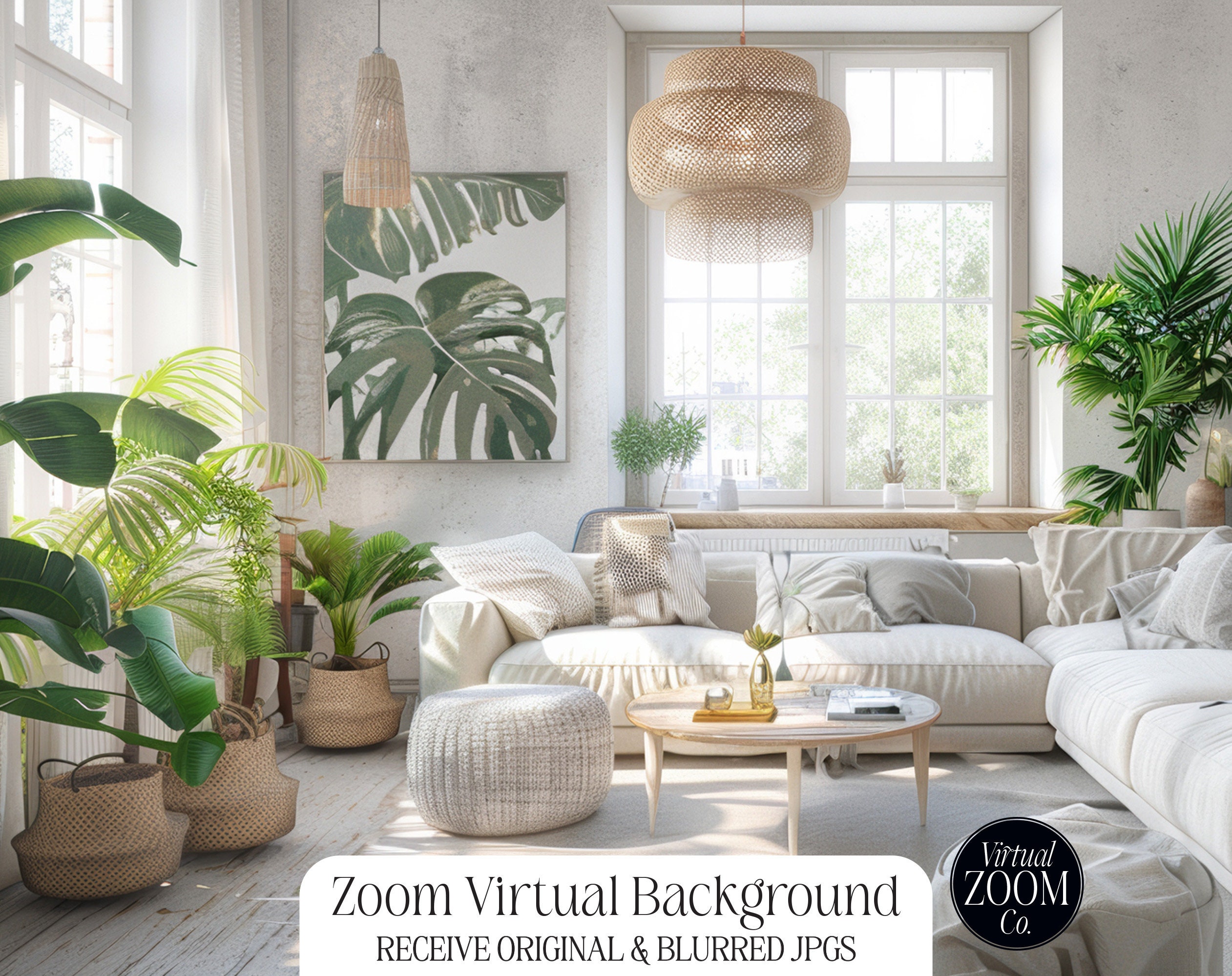 Zoom Background Plant Zoom Background Plant Virtual Boho Home Plant ...