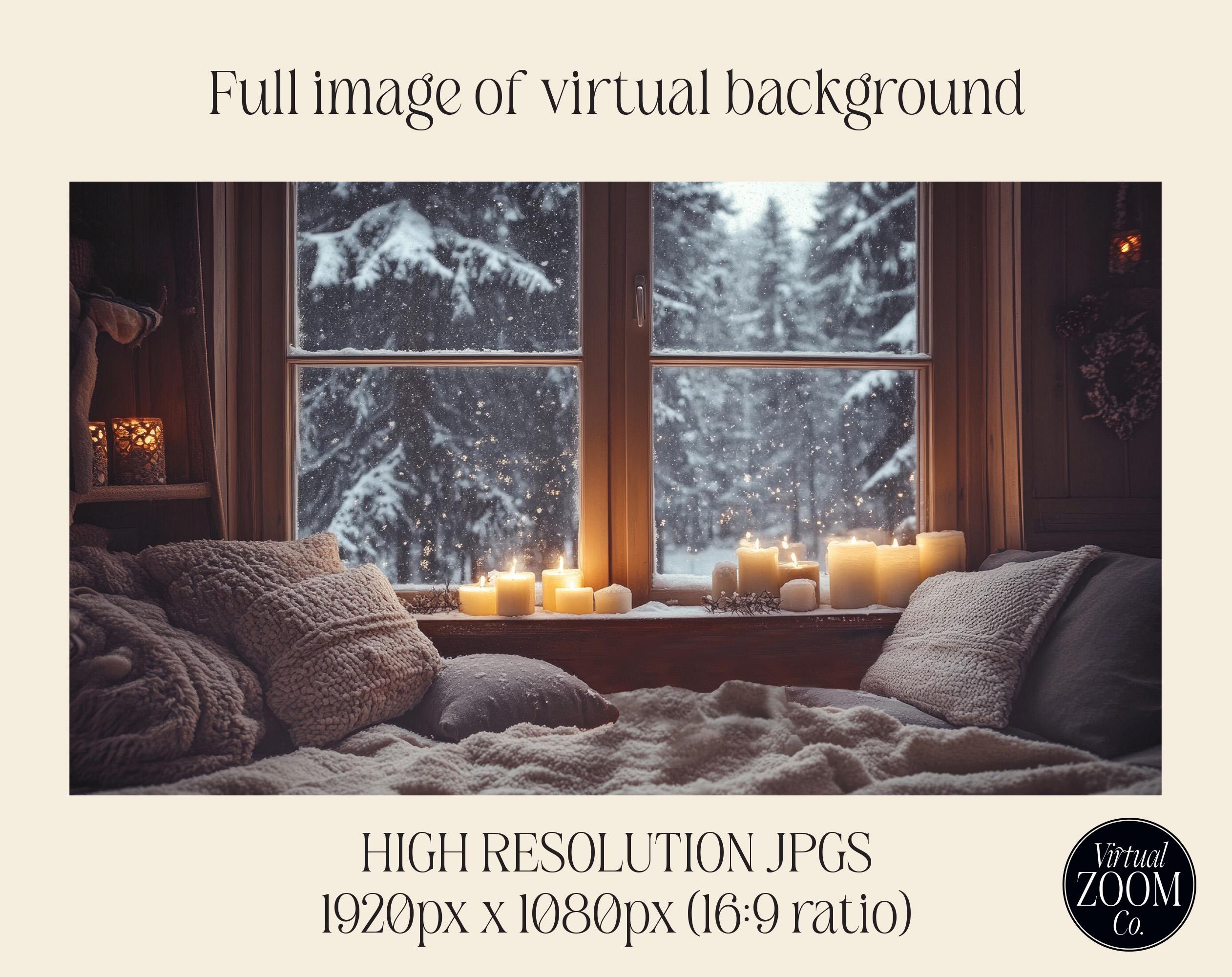 Zoom Background Winter Home Virtual Background Winter Digital ...