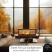 Zoom Background Fall Trees Backdrop Chalet Cabin With Fireplace Virtual ...