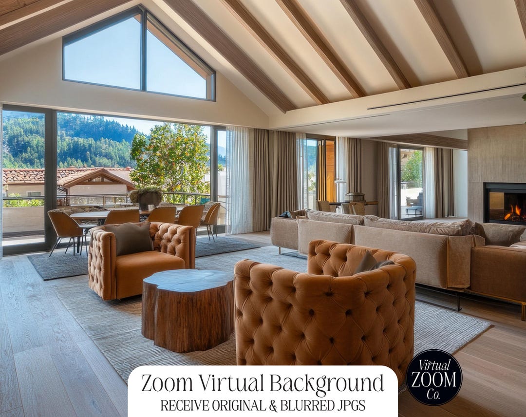 Zoom Background Family Room Professional Zoom Background Timber Home ...