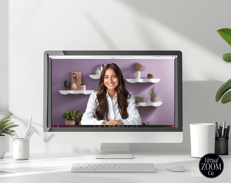 Zoom Background Purple Zoom Home Office Virtual Background Purple ...