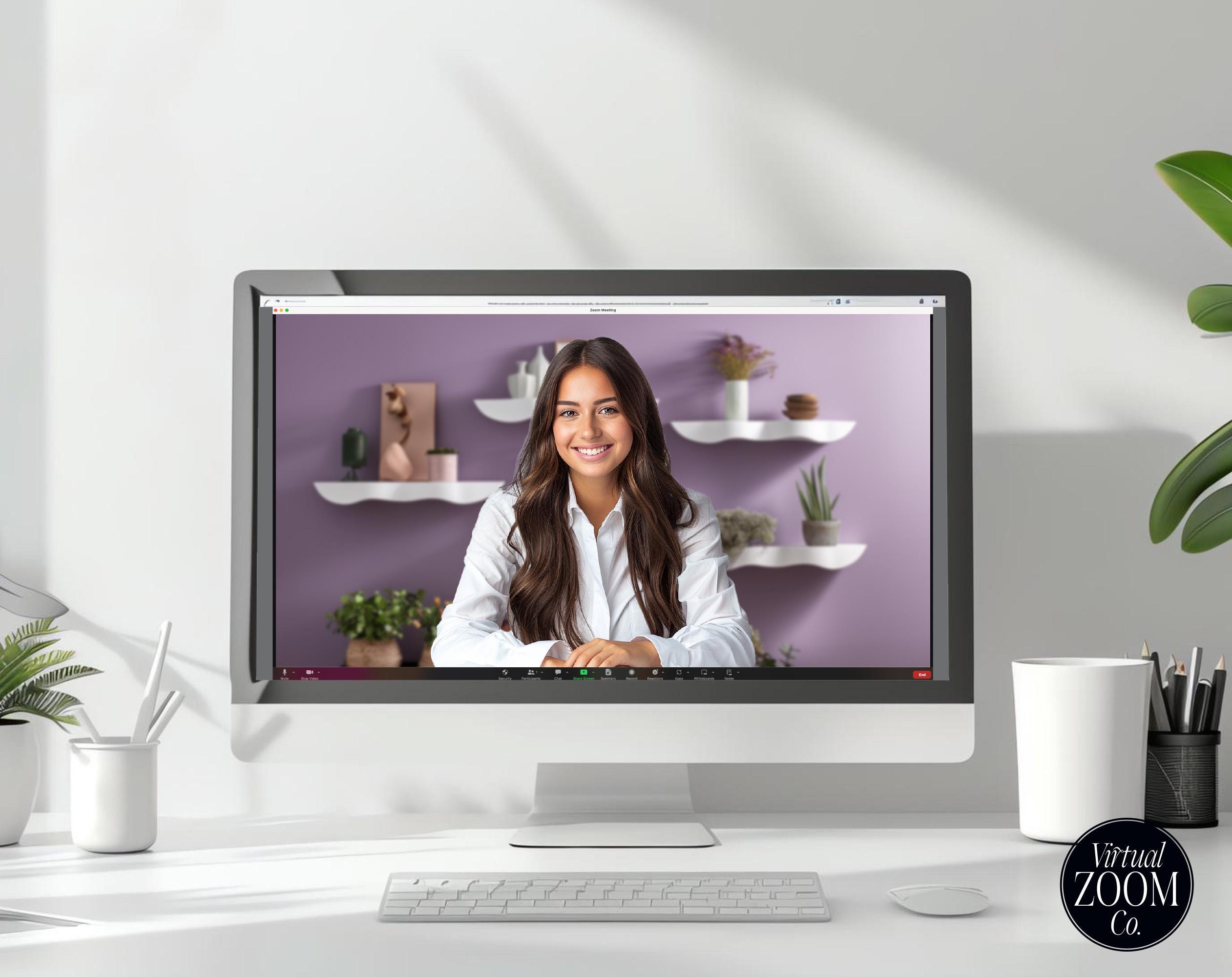 Zoom Background Purple Zoom Home Office Virtual Background Purple ...