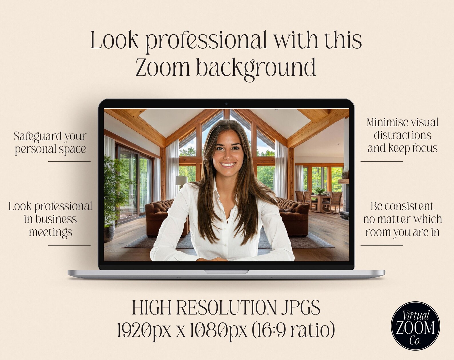 Zoom Background Family Room Professional Zoom Background Timber Home ...