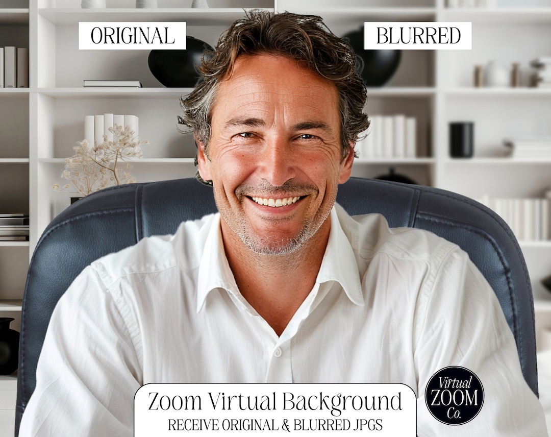 Zoom Background With Chair White Bookshelf With Black Vases Zoom With ...