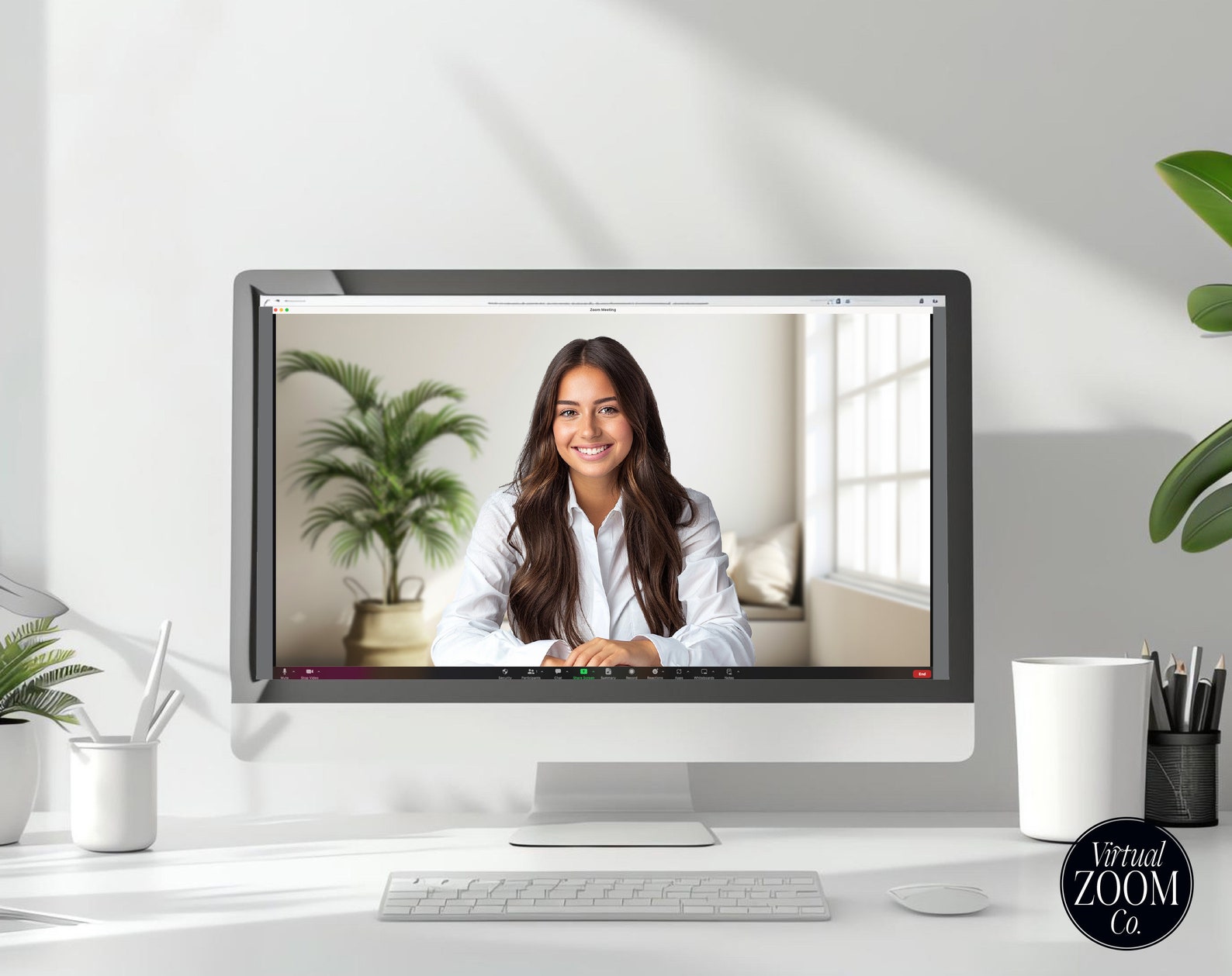 Zoom Background Calming Home Zoom Window Seat Neutral Home Virtual ...