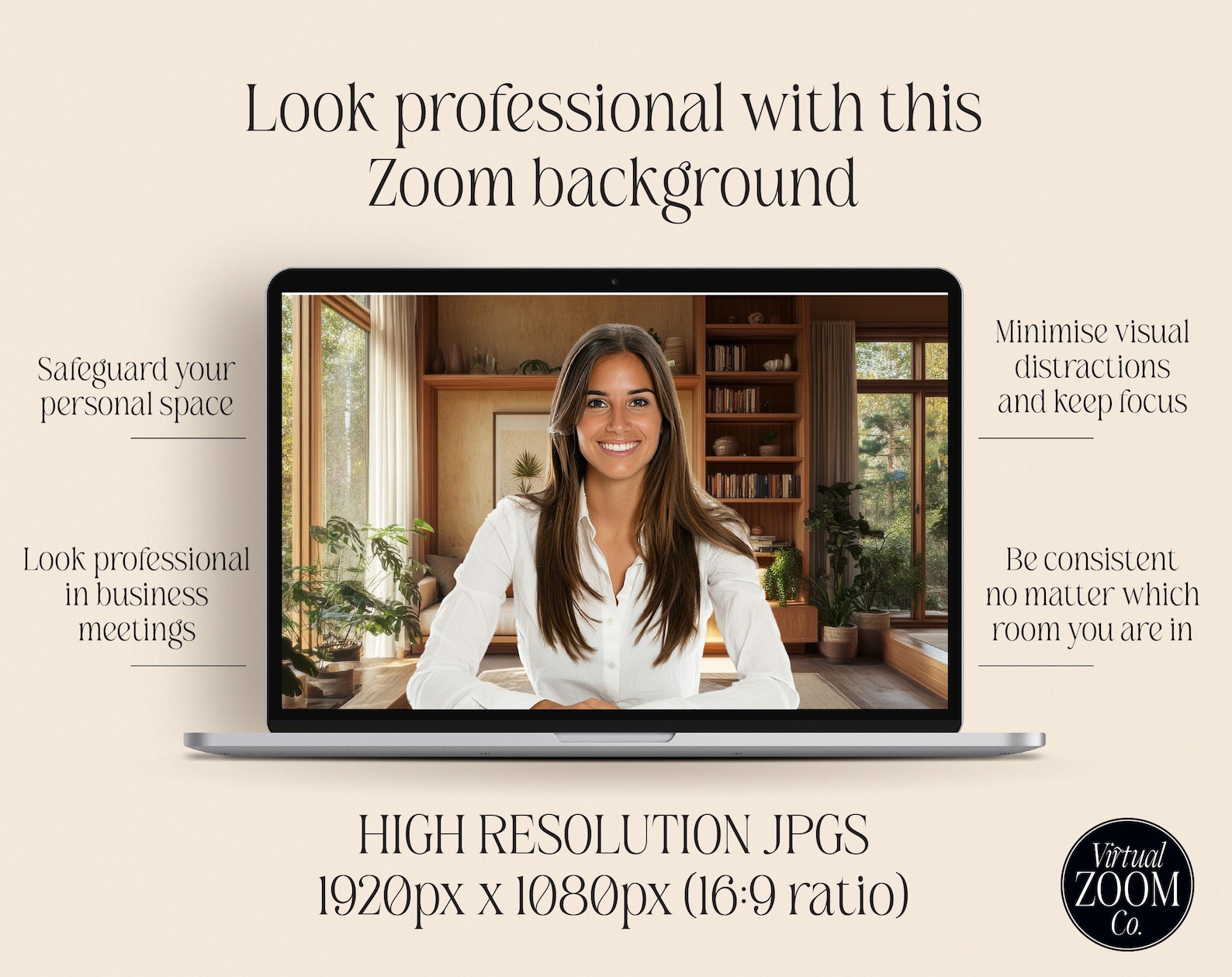 Zoom Background Wall Art Family Room Professional Home Zoom Virtual ...