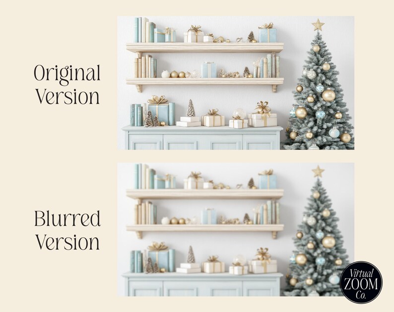 Christmas Zoom Background Blue Shelving Background Virtual Background ...