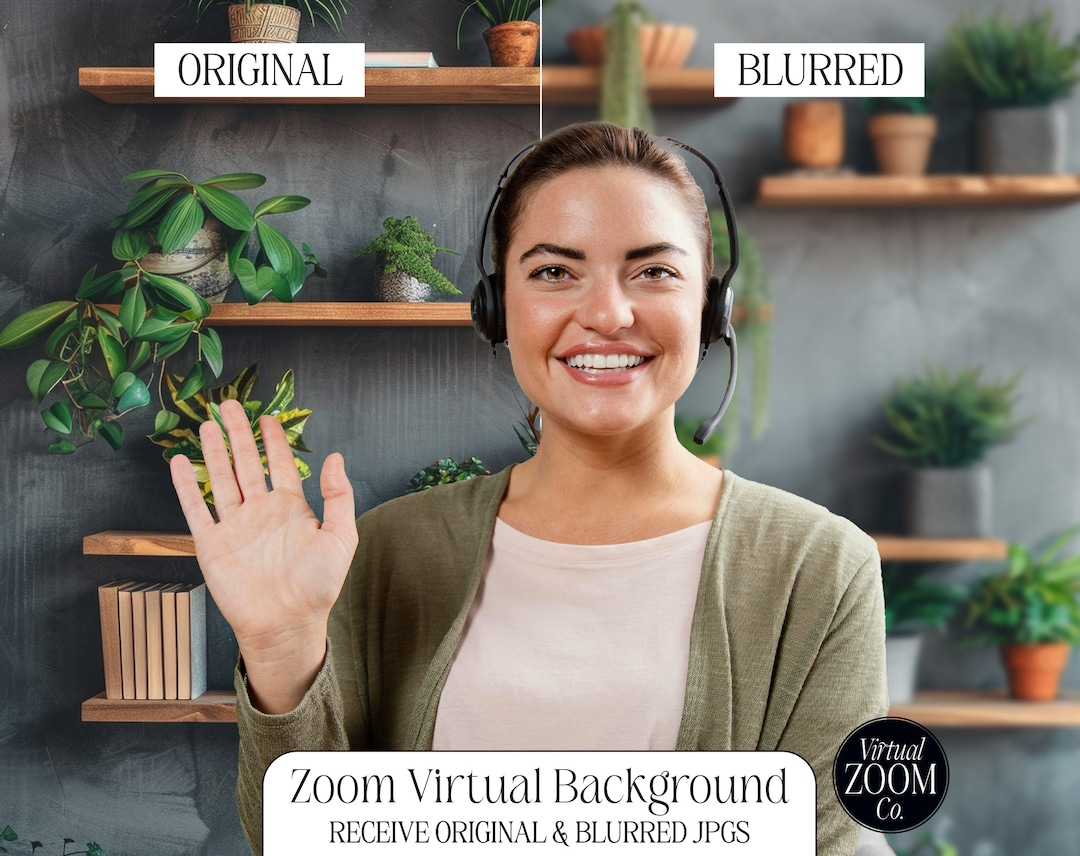 Zoom Background Plants on Shelves Virtual Background Indoor Plants Zoom ...