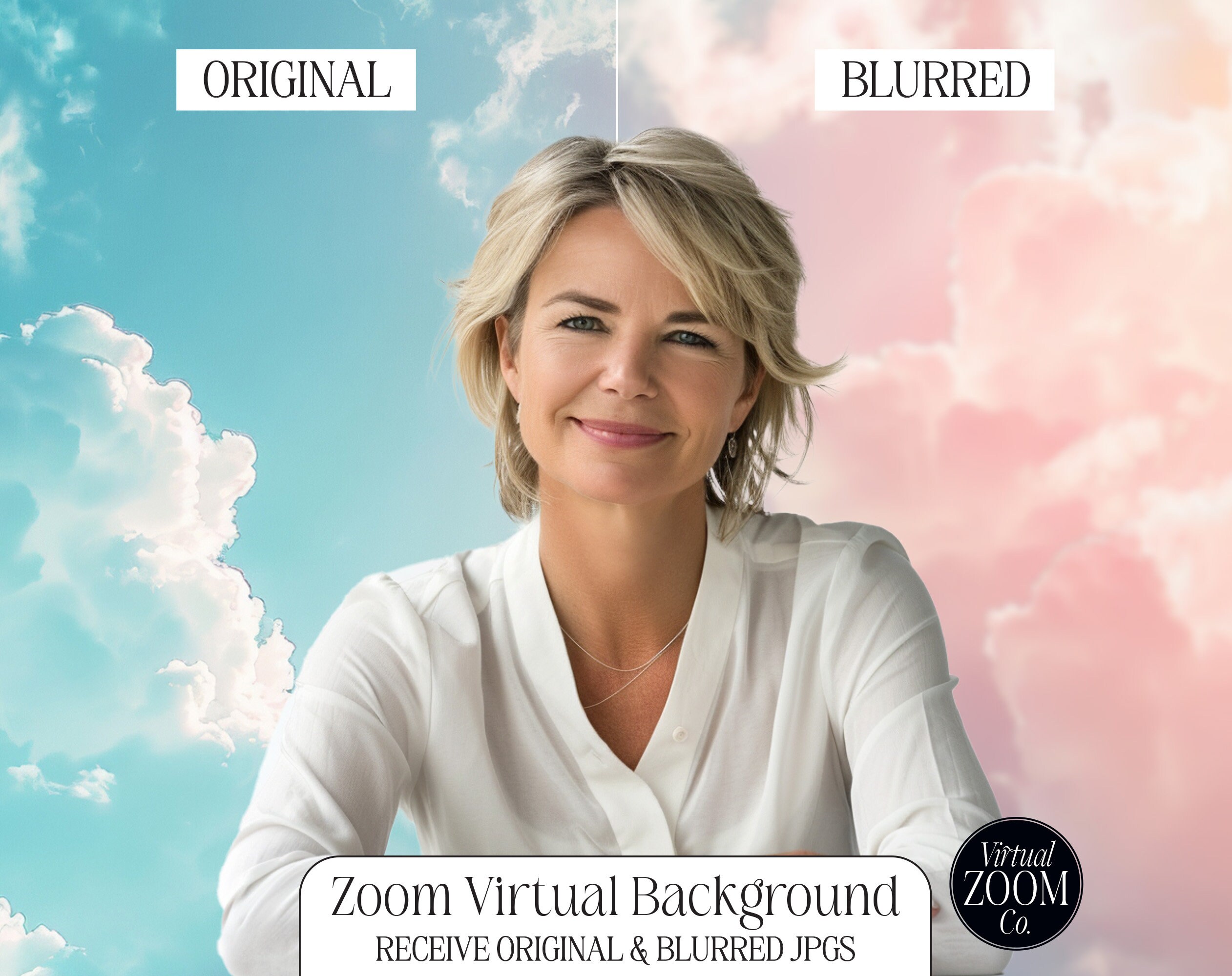 Zoom Background, Pastel Sky Zoom, Colored Clouds, Pink and Teal Clouds ...