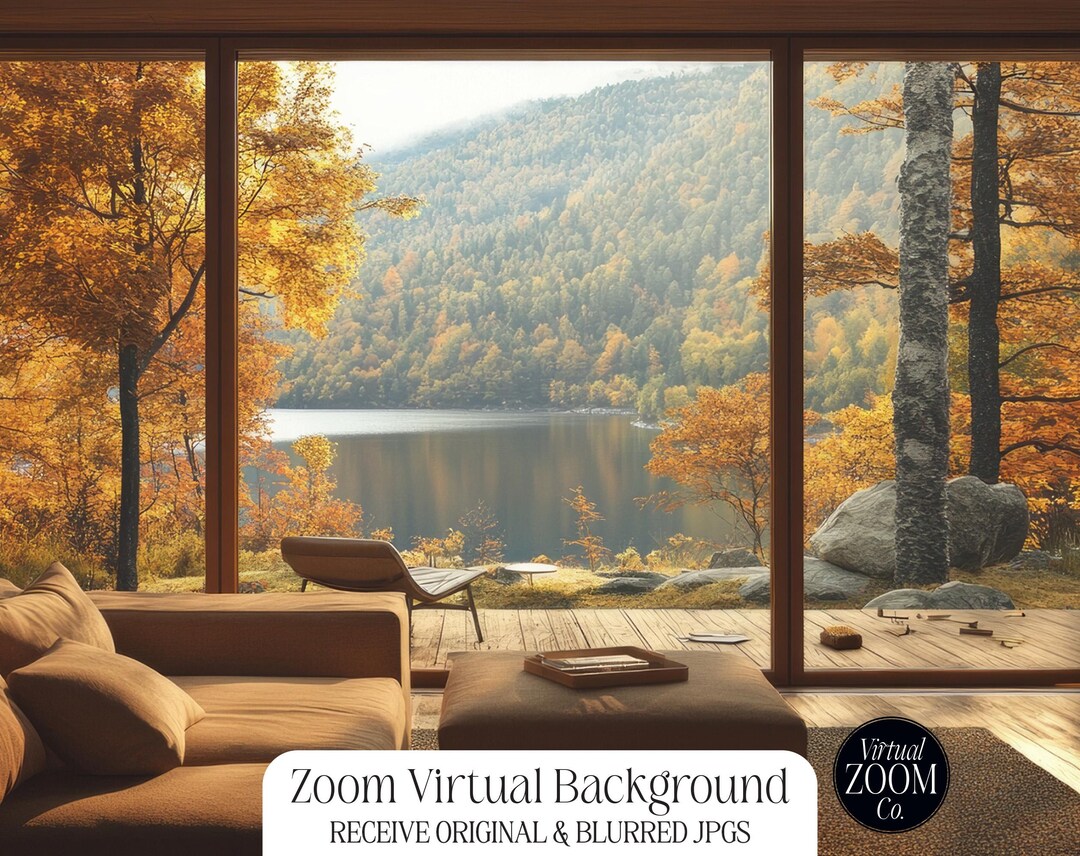 Zoom Background Rustic Lake Cabin Lake Mountains Virtual Background ...