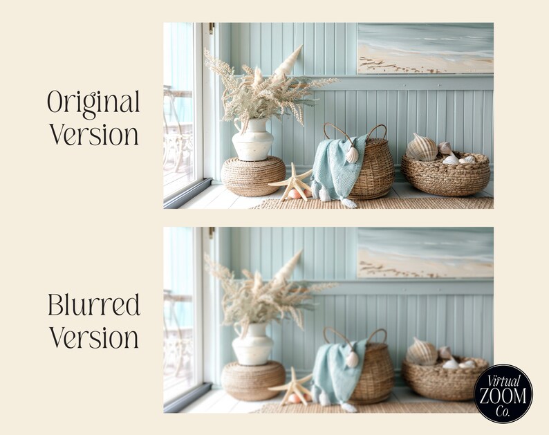 Zoom Background Coastal Beach Boho Home Beach House Virtual Background ...