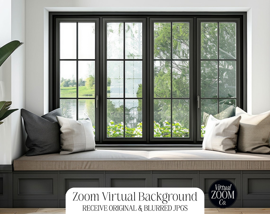 Zoom Background Window Seat Zoom Office Window View Zoom Black Styled ...