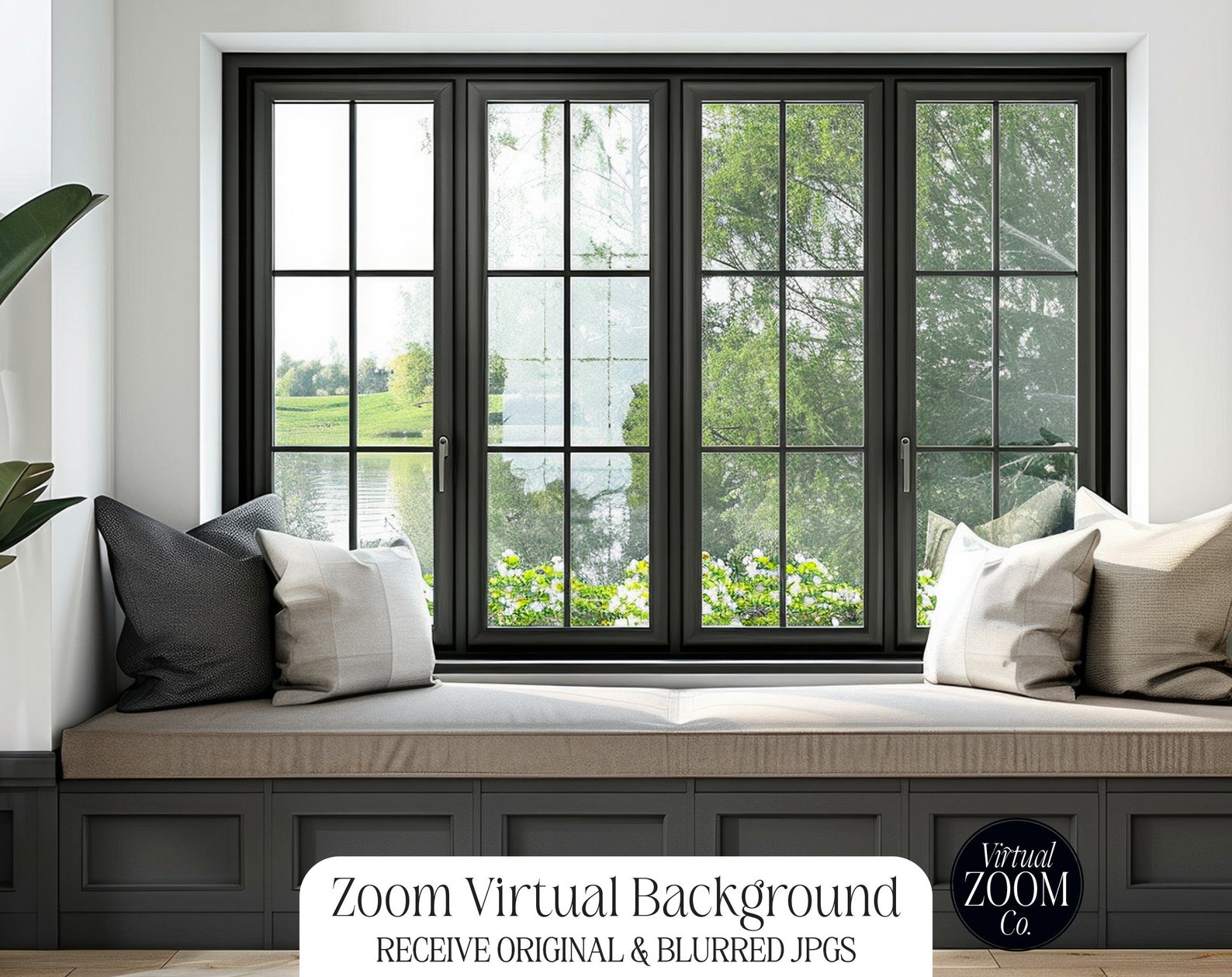 Zoom Background Window Seat Zoom Office Window View Zoom Black Styled ...