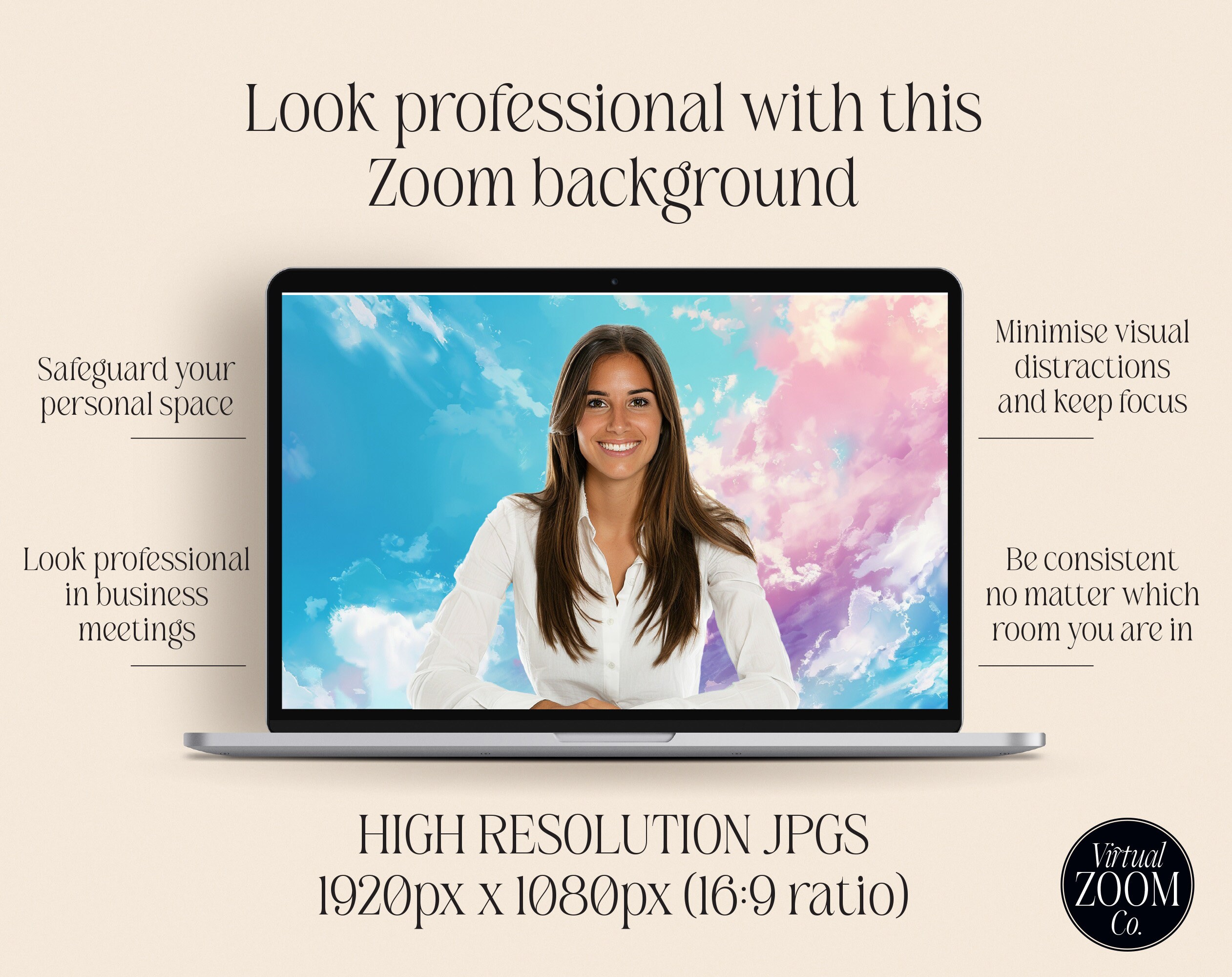 Zoom Background, Pastel Sky Zoom, Colored Clouds, Pink and Blue Clouds ...