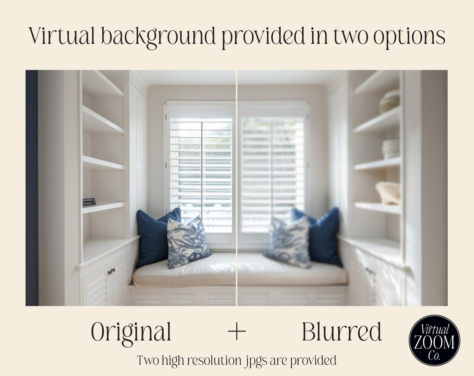 Zoom Background Coastal Hamptons Beach Zoom Window Seat Navy Summer ...