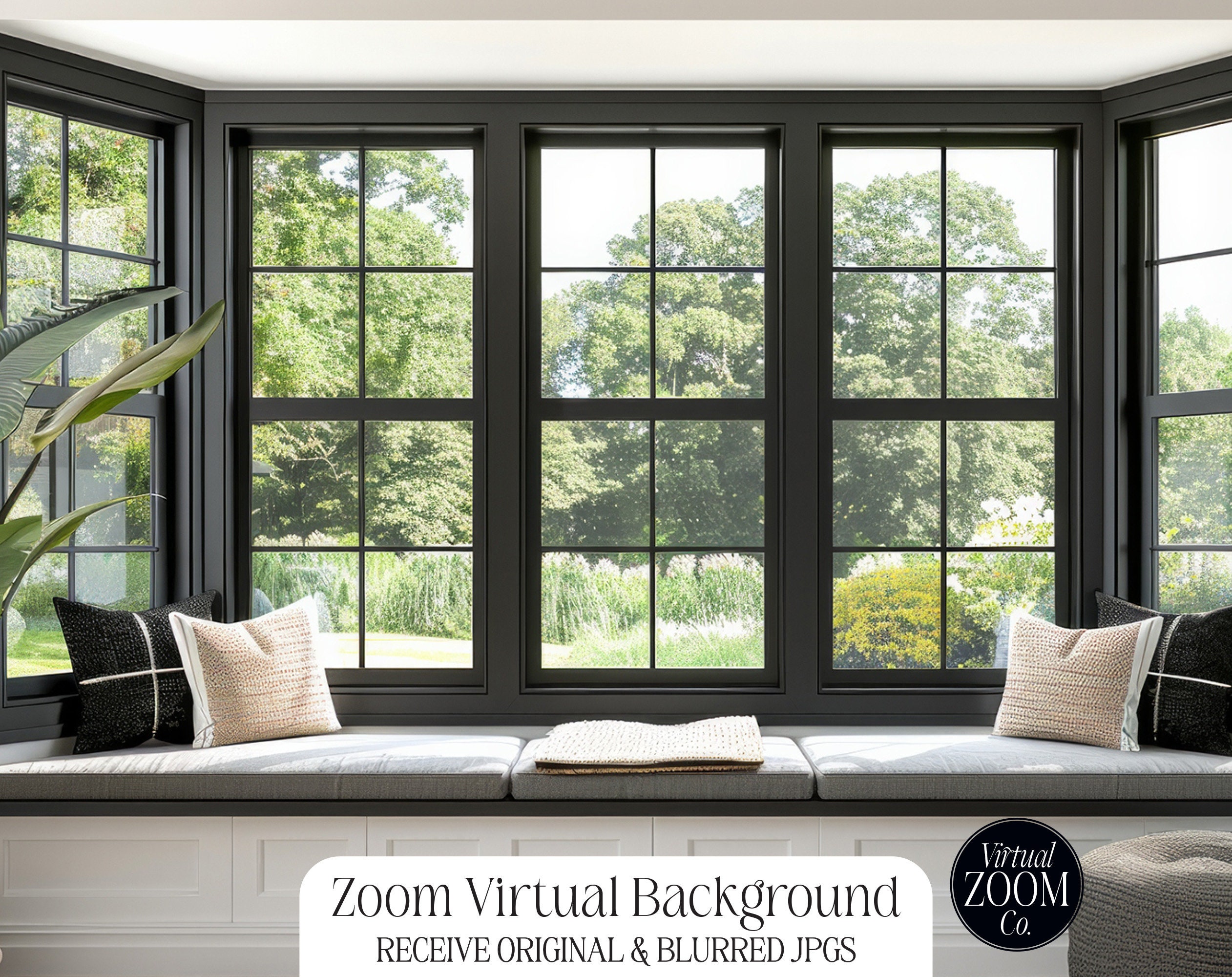 Zoom Background Window Seat Zoom Office Window View Zoom Black Styled ...