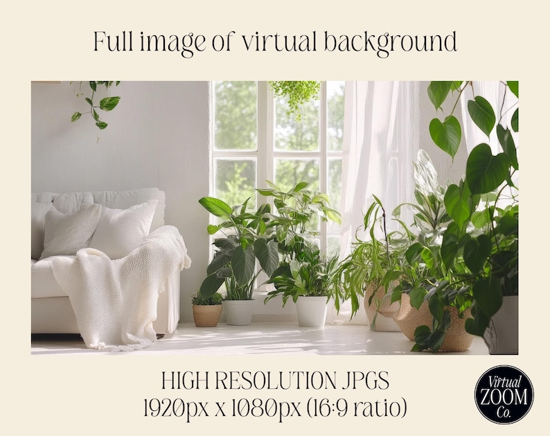 Zoom Background Plant Room Professional Zoom Window View Background ...