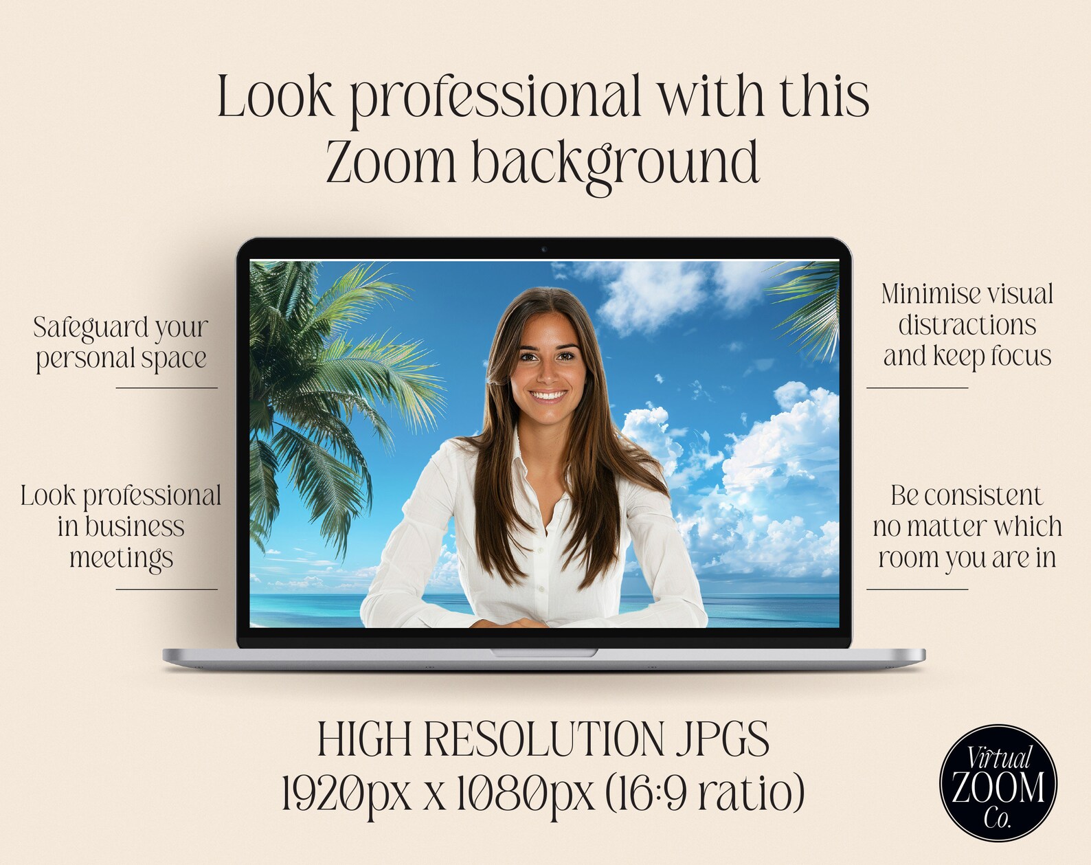 Zoom Background Beach Virtual Background Zoom Meeting Tropical Beach ...