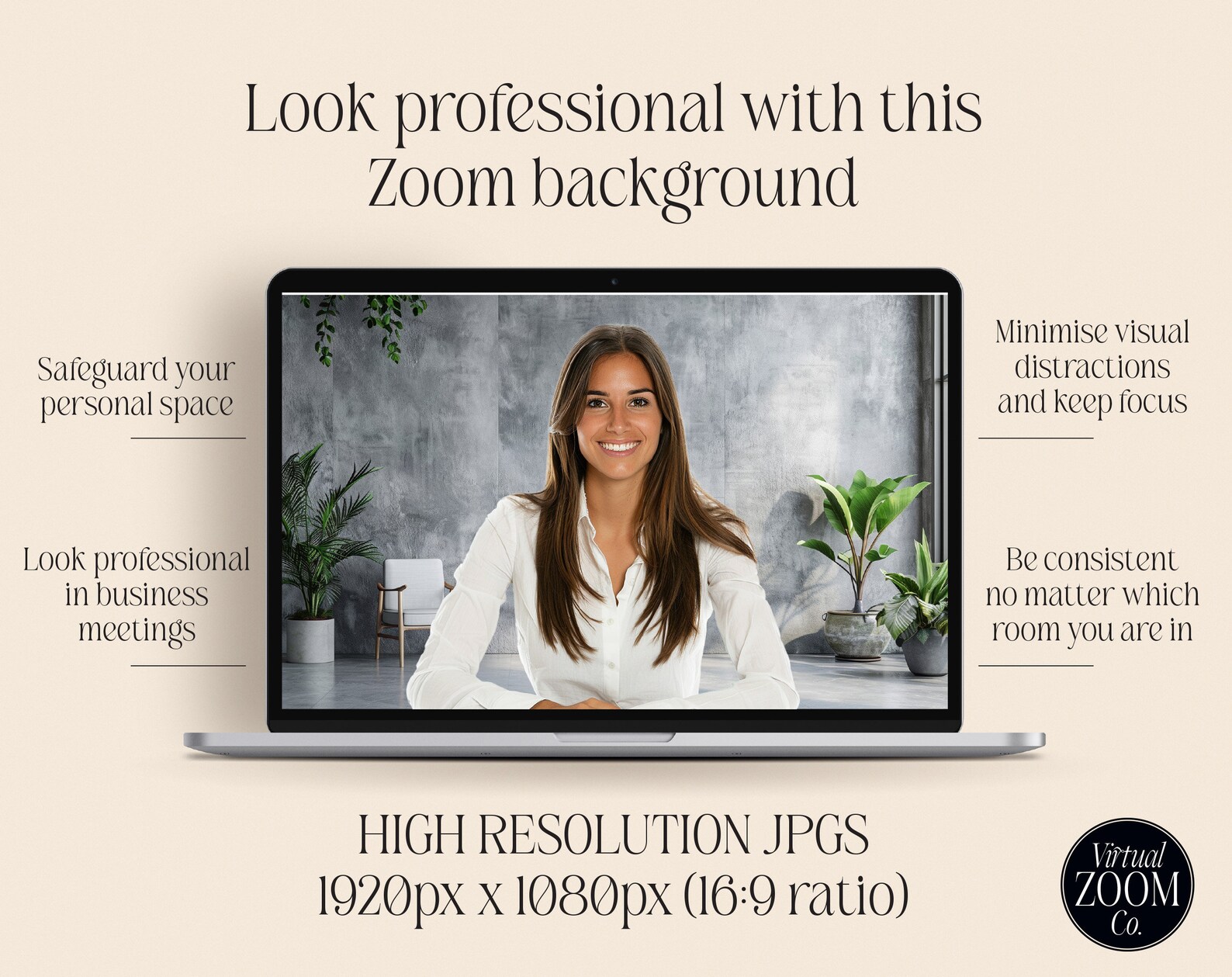 Zoom Background Concrete Wall With Plants Plant Background Wall Virtual ...