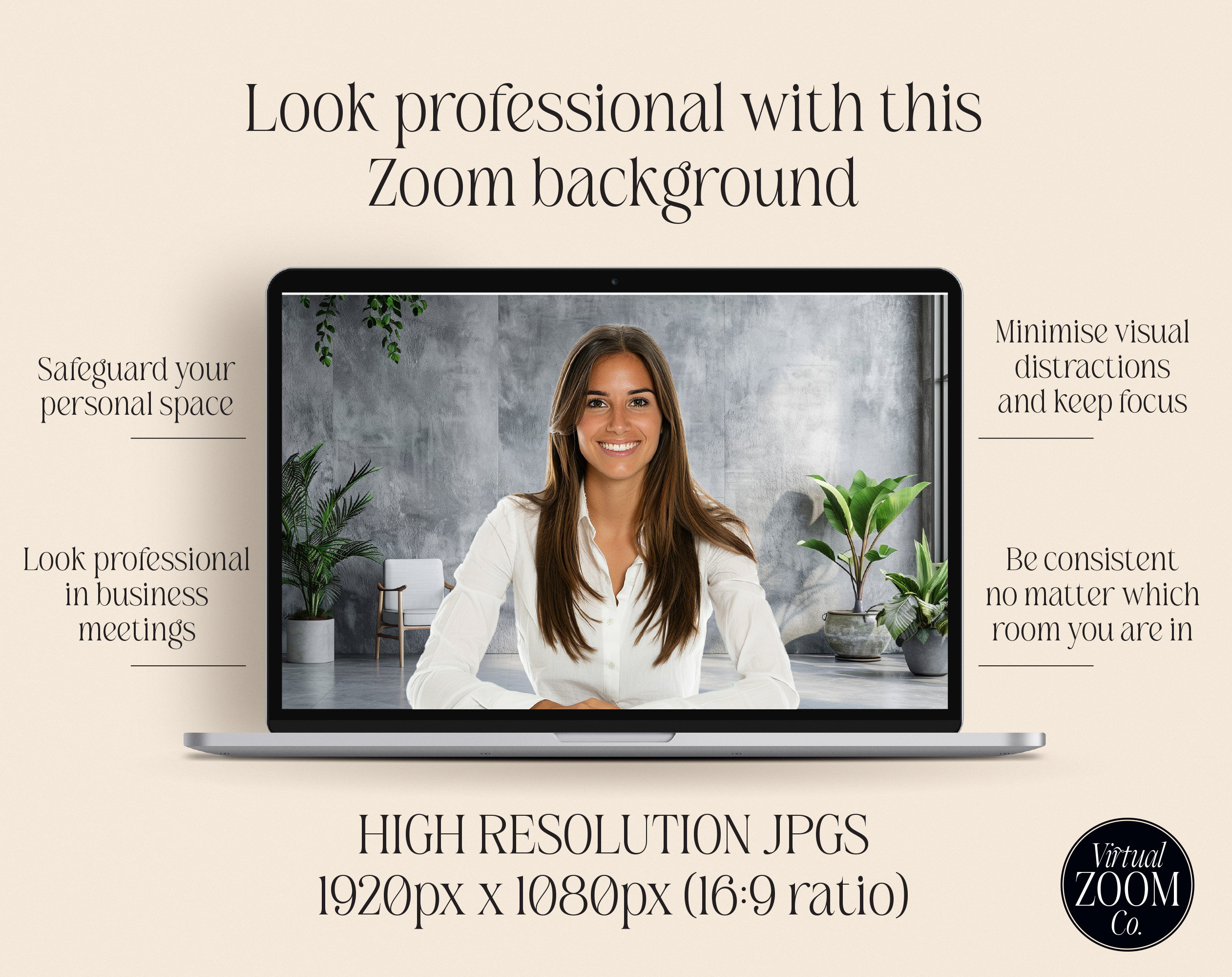 Zoom Background Concrete Wall With Plants Plant Background Wall Virtual ...